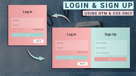 How To Create Login And Sign Up Form How To Make Login And Register