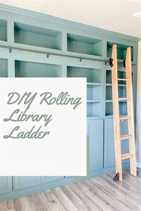 Diy Rolling Library Ladder Library Ladder Home Library Rooms Home Library Design