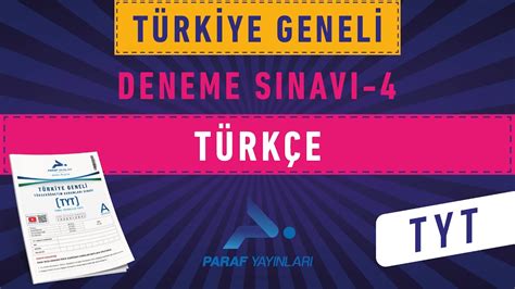 TÜRKİYE GENELİ DENEME SINAVI TYT TÜRKÇE YouTube