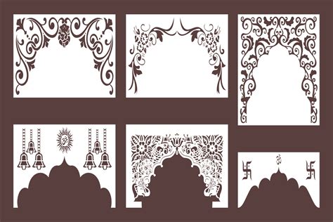 Laser Cutting Design For Temple Mandir Jali Partition Arch For Temple