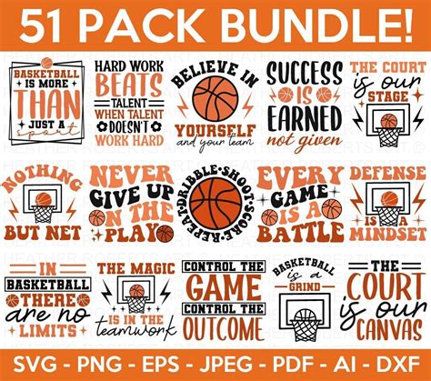 Basketball Svg Bundle Basketball Quotes Svg Basketball Fan Svg Fan