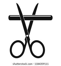 Contraception Scissors Cut Icon Cartoon Vector Stock Vector Royalty
