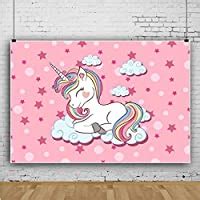 DORCEV 5x4ft Cartoon Unicorn Photography Backdrop Cartoon Unicorn Theme