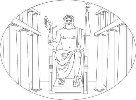 Omalovánky řecký bůh Zeus k vytisknutí a online
