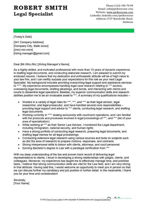 Cover Letter Samples Law