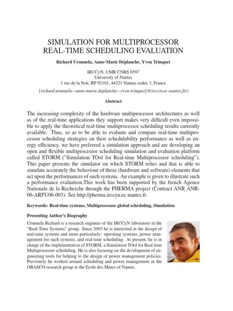 simulation for multiprocessor real time scheduling evaluation pdf scheduling computing