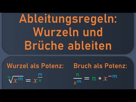Wurzeln und Brüche ableiten Ableitungsregeln einfach erklärt LAKschool