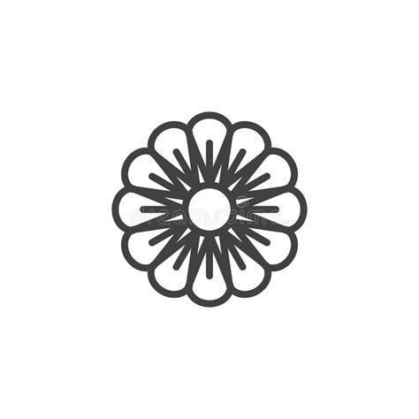 Icono Ornamental Del Esquema De La Flor Ilustración del Vector