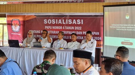 KPU Parepare Gelar Sosialisasi PKPU Nomor 4 Tahun 2022 BACA PESAN