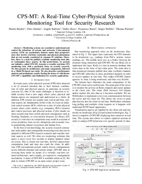 pdf cps mt a real time cyber physical system monitoring tool for security research martín