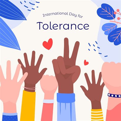 Día internacional plano para la ilustración de la tolerancia Vector