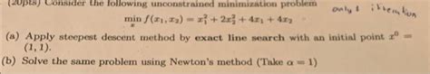 solved 20pts consider the following unconstrained