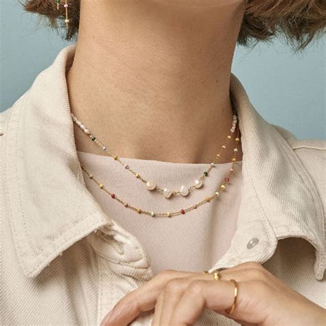 ENAMEL Lola Peala Halskæde N69G Dreamy Pearl Gold Jydepotten dk