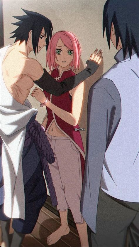 An Anime Scene With Two Men And A Woman Standing Next To Each Other In