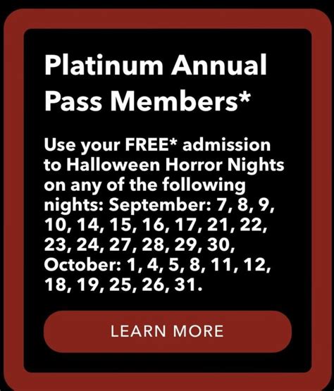 Premier Passholder Dates Announced For Halloween Horror Nights At