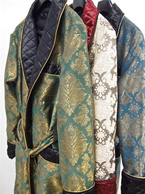 Gentleman S Paisley Silk Dressing Gown And Velvet Smoking Jacket Robe