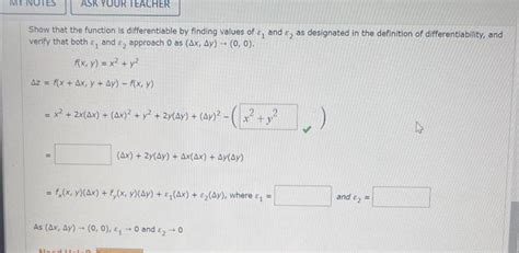 solved show that the function is differentiable by finding