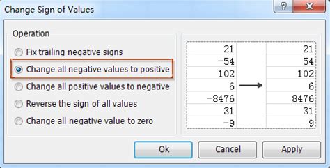 How To Change Negative Numbers To Positive In Excel