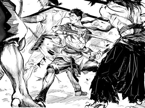 Doudanuki Masakuni Otegine And Enemy Uchigatana Touken Ranbu Drawn