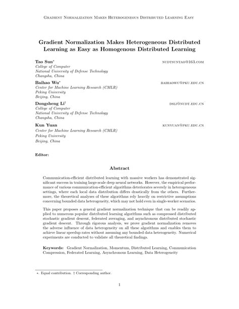pdf gradient normalization makes heterogeneous distributed learning as easy as homogenous