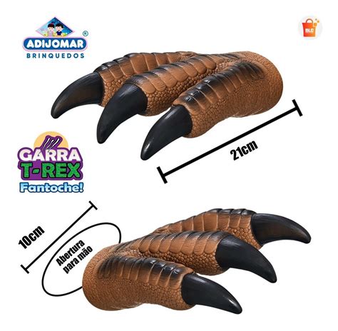 Fantoche Garras Dinossauro T Rex Cm Adijomar Brinquedos