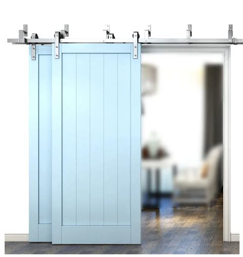 Diyhd 6ft 8ft Brushed Nickel Baja Bypass Geser Pintu Gudang Peralatan