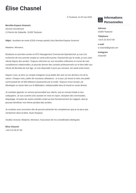Exemple Lettre De Motivation Vendeuse Vendeur Pr T Porter 5358 Hot