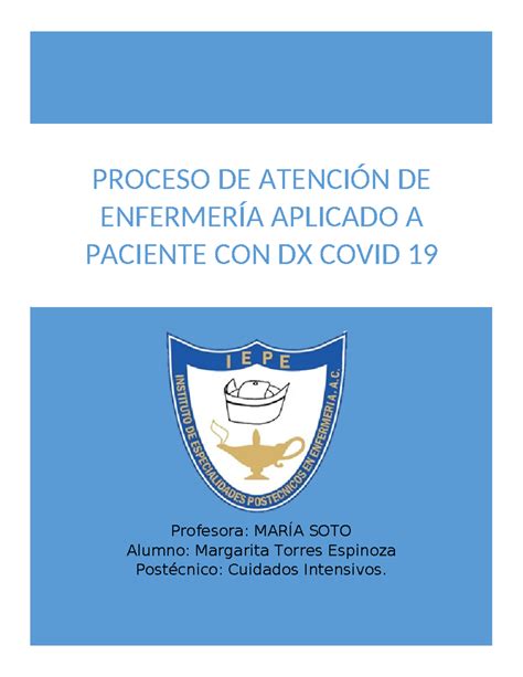 Covid Pae Proceso De Atenci N Enfermera Proceso De Atenci N De