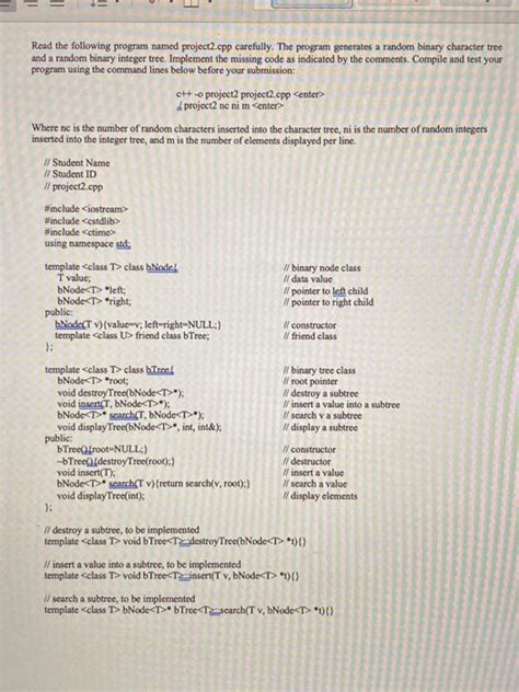 solved ii ii read the following program named project2 cpp