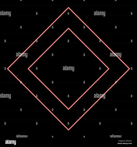 Neon Ingwaz Rune Inguz Living Ing Symbol Red Color Vector Illustration