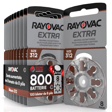 Batterie PILE RAYOVAC Extra 312 Per Apparecchi Acustici PROTESI Udito