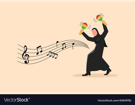 Business Flat Cartoon Style Drawing Arabian Woman Vector Image