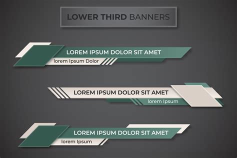 Three Geometric Lower Third Banners Set Design Modern Geometric Lower