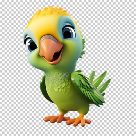 Premium PSD Cute Parrot Isolated On Transparent Background