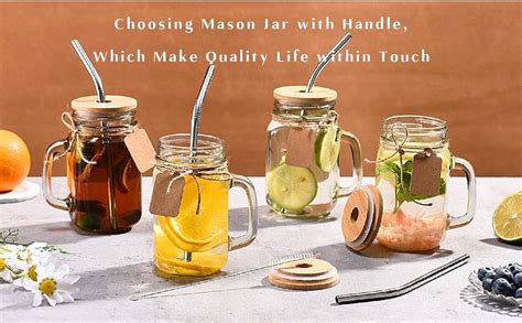 Amazon TANGLONG Mason Jar With Lid And StrawMason Jar Cups Mason