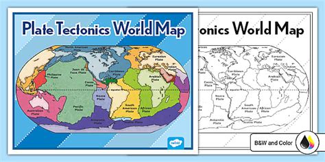 Plate Tectonics World Map Teaching Resources Twinkl USA