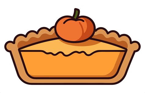 Pumpkin Pie Vector Illustration A Whole Pie A Slice And A Whole Pie