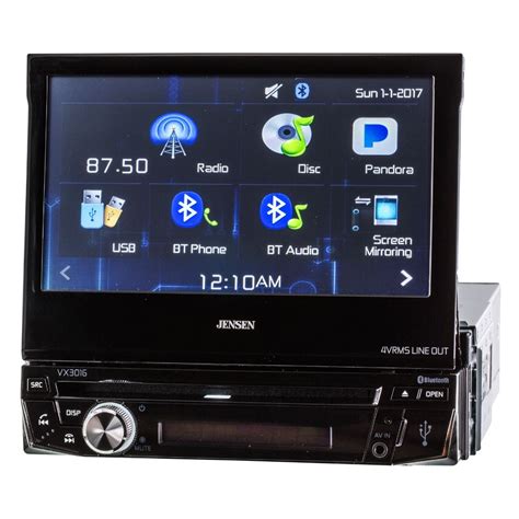 Jensen VX3016 Single DIN Flip Out In Dash Receiver With Bluetooth DVD