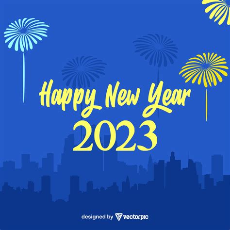 Happy New Year 2023 Background Design Free Vector VECTORPIC
