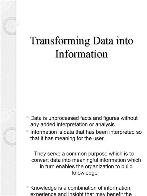 transforming data into information