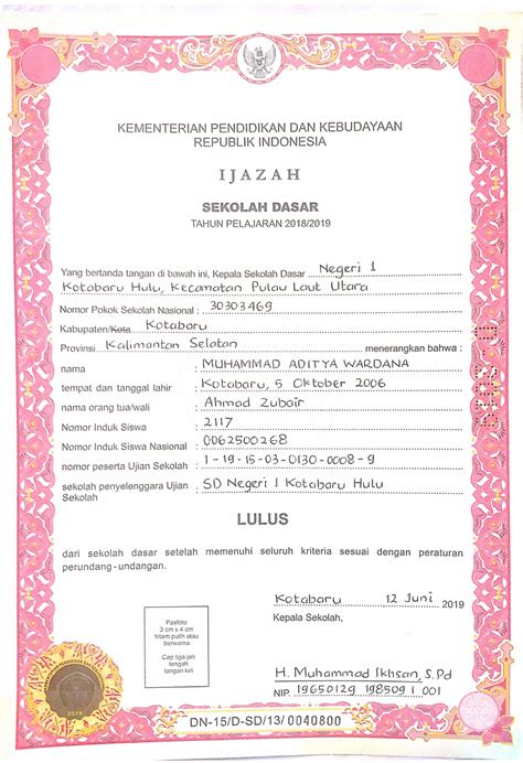Detail Contoh Penulisan Ijazah Koleksi Nomer
