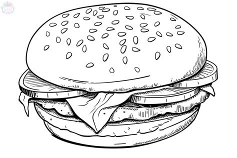 Hambúrguer Para Colorir De 20 Desenhos Para Imprimir e Pintar