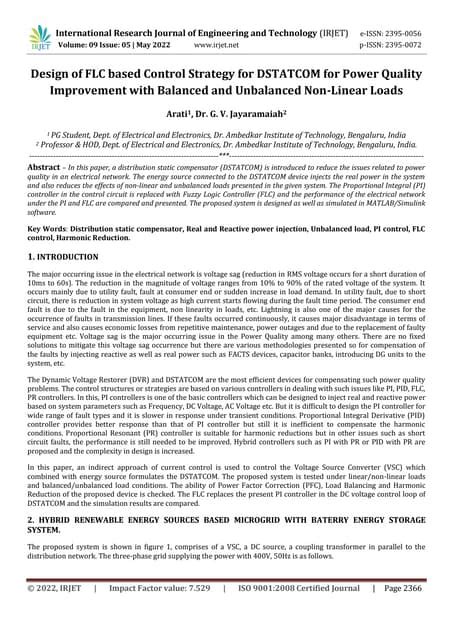 design of flc based control strategy for dstatcom for power quality improvement with balanced