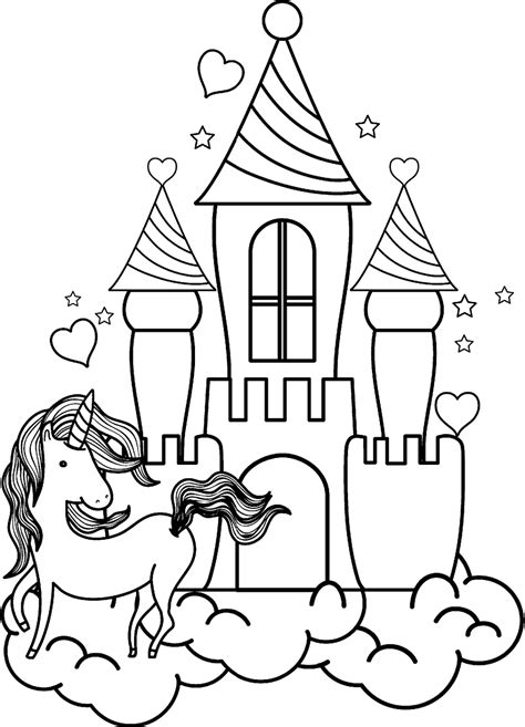 Unicorno E Il Castello Da Colorare Scarica Stampa O Colora Subito Online