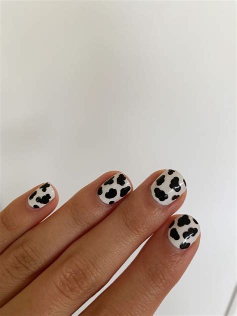 Cow Print Nail Art Insp In Fake Nails Designs Nail Art Diy Easy