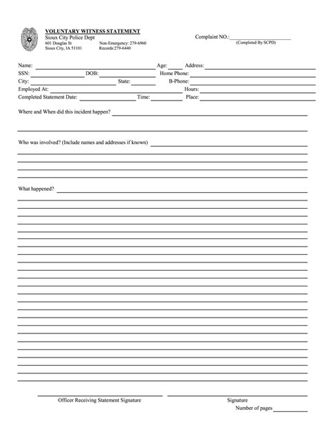 Police Statement Template Fill Online Printable Fillable Blank