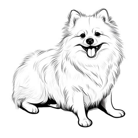 Spitz Allemand Art Adorable Charme Plat Livre De Coloriage Art De Ligne