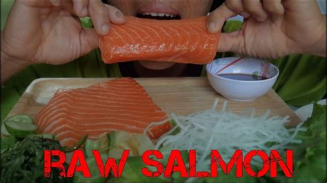 ASMR RAW SAVAGE SALMON SASHIMI EATING SOUNDS NO TALKING YouTube
