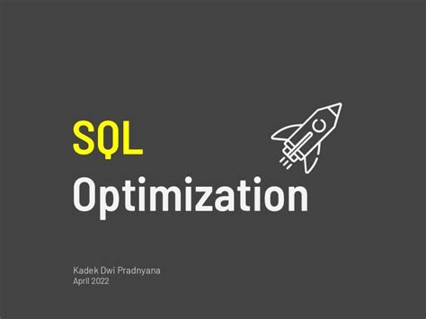 SQL Optimization PDF Unleashing The Power Of Efficient Database