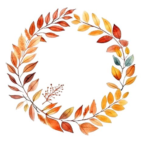 Acuarela Otoño Círculo Marco Clip Art PNG dibujos Acuarela Clipart